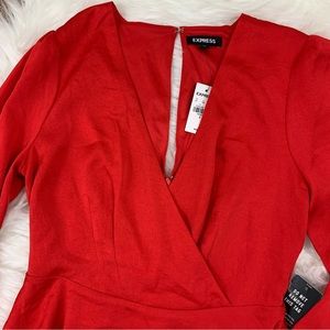 Express | Dresses | Nwt Red Express Long Sleeve Midi Dress | Poshmark